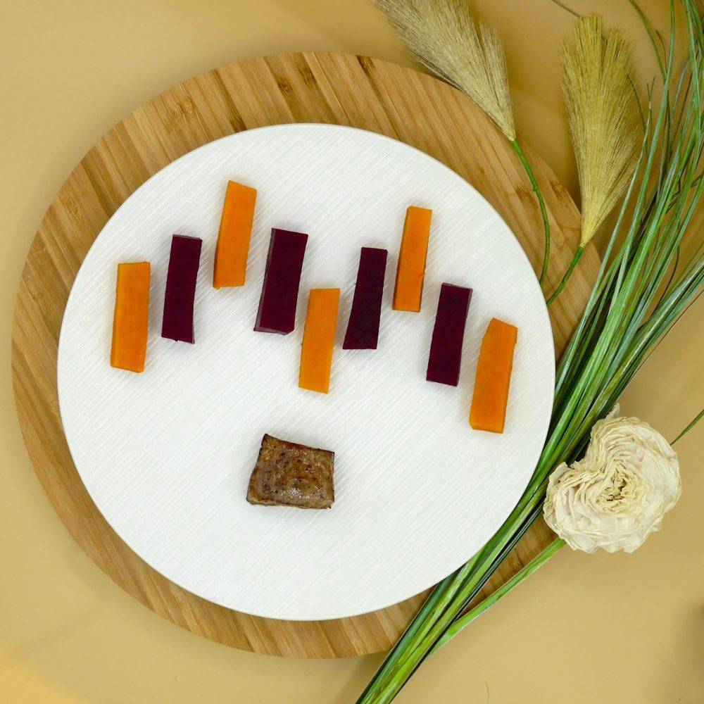 Bâtonnets de patate douce, betterave et pavé de thon albacore | Diversibaby